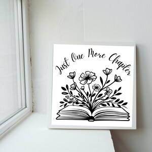 Black and White Floral Print for Bookshelf Gallery Wall Decor Book ...
