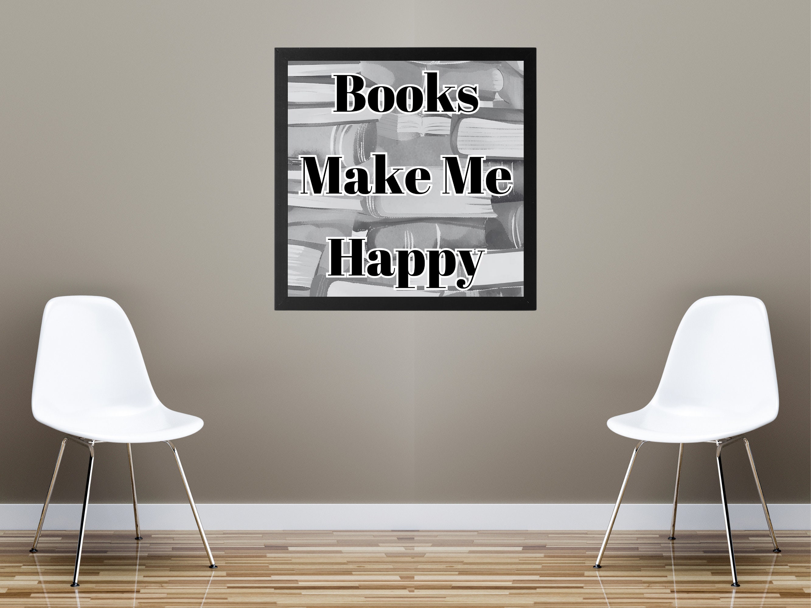 Black and White Wall Art Book Art Print Art for Bookshelf Bookcase ...