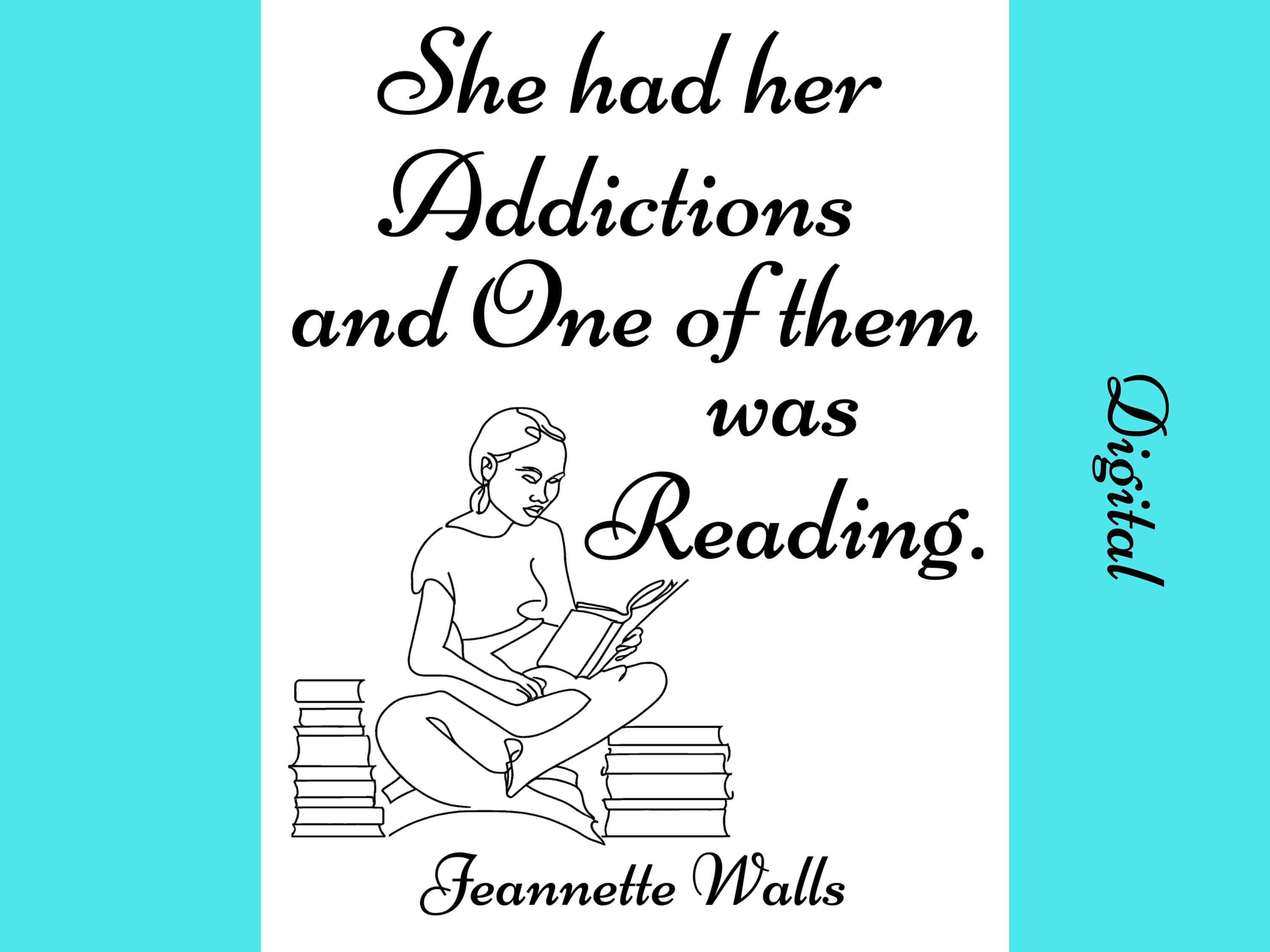 Black & White Line Art Wall Decor Book Quote Wall Art Library ...