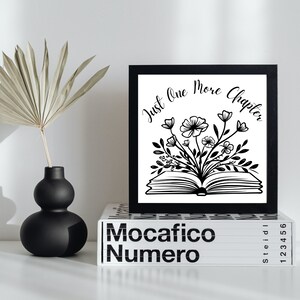 Black and White Floral Print for Bookshelf Gallery Wall Decor Book ...