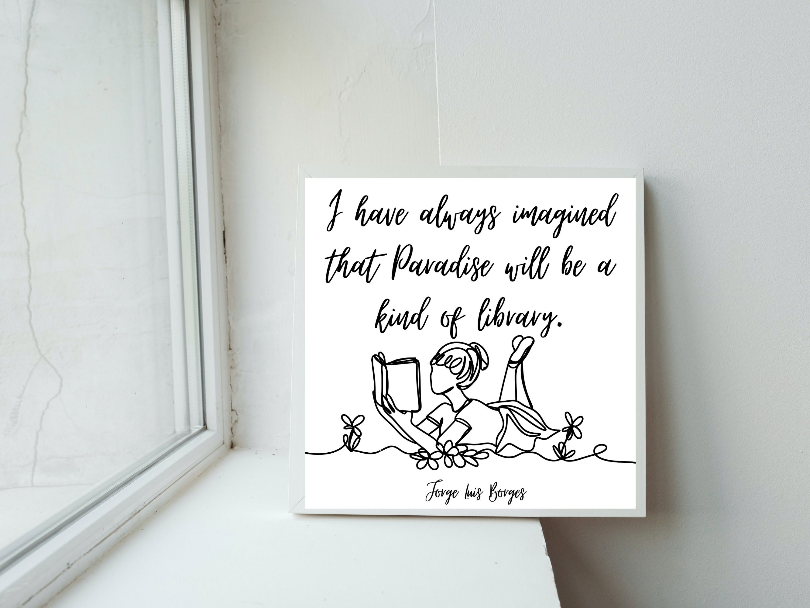 Black & White Art for Bookshelf Book Quote Wall Art Bookish Wall Art ...