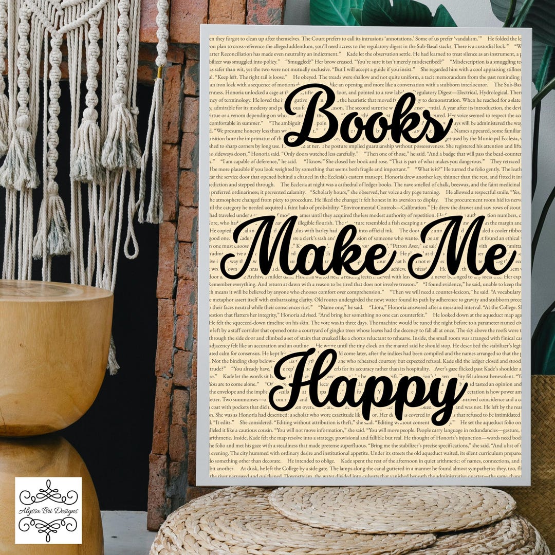 Book Worm Prints Book Wall Art for Bookshelf Book Page Art Reading ...