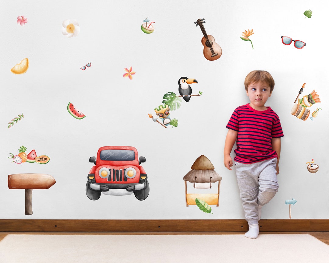 Watercolor Aloha Hawaii Wall Decals - Etsy
