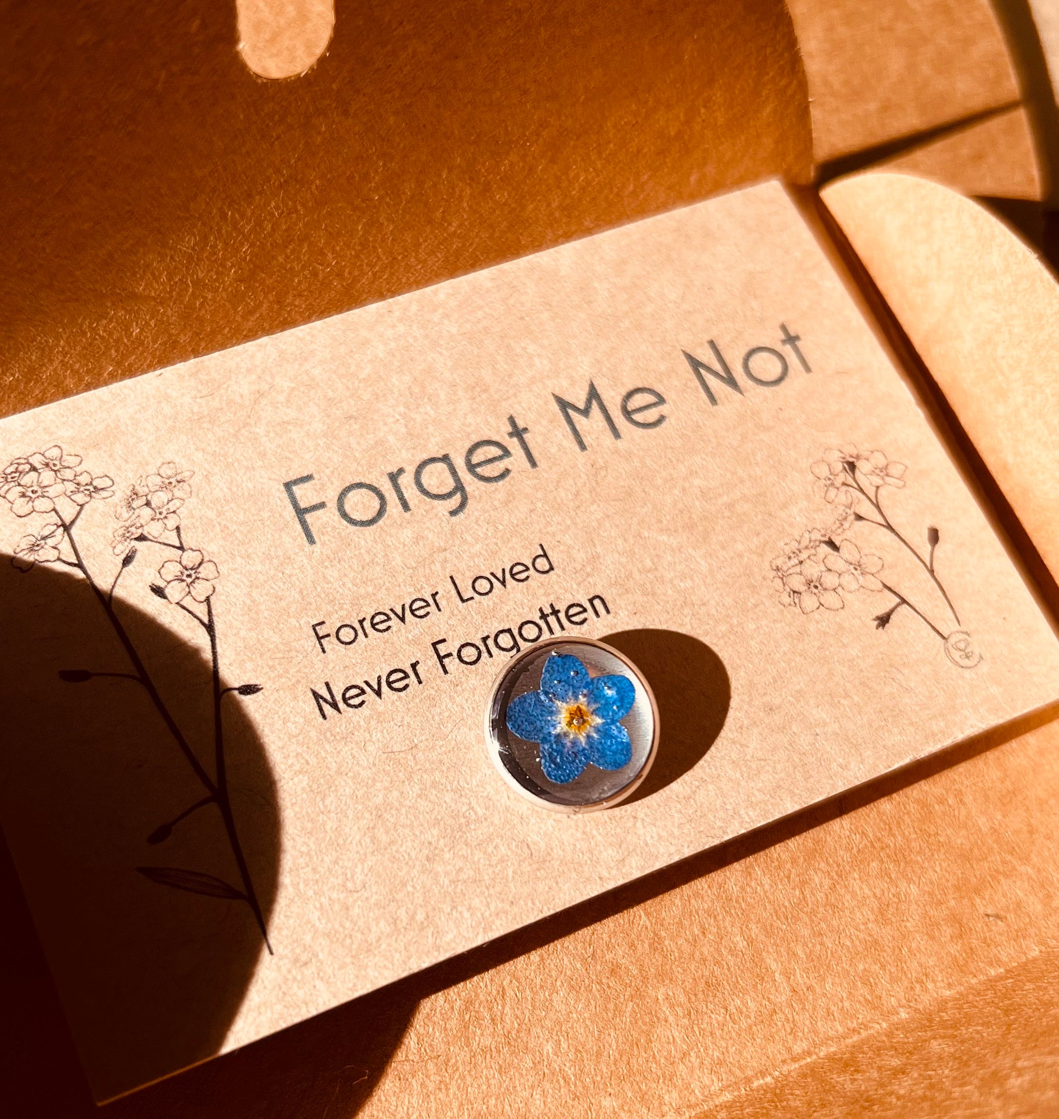 Forget Me Not Memorial Pin, Flower Design, Funeral Favour Remembrance ...