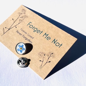 Forget Me Not Memorial Pin, Flower Design, Funeral Favour Remembrance ...