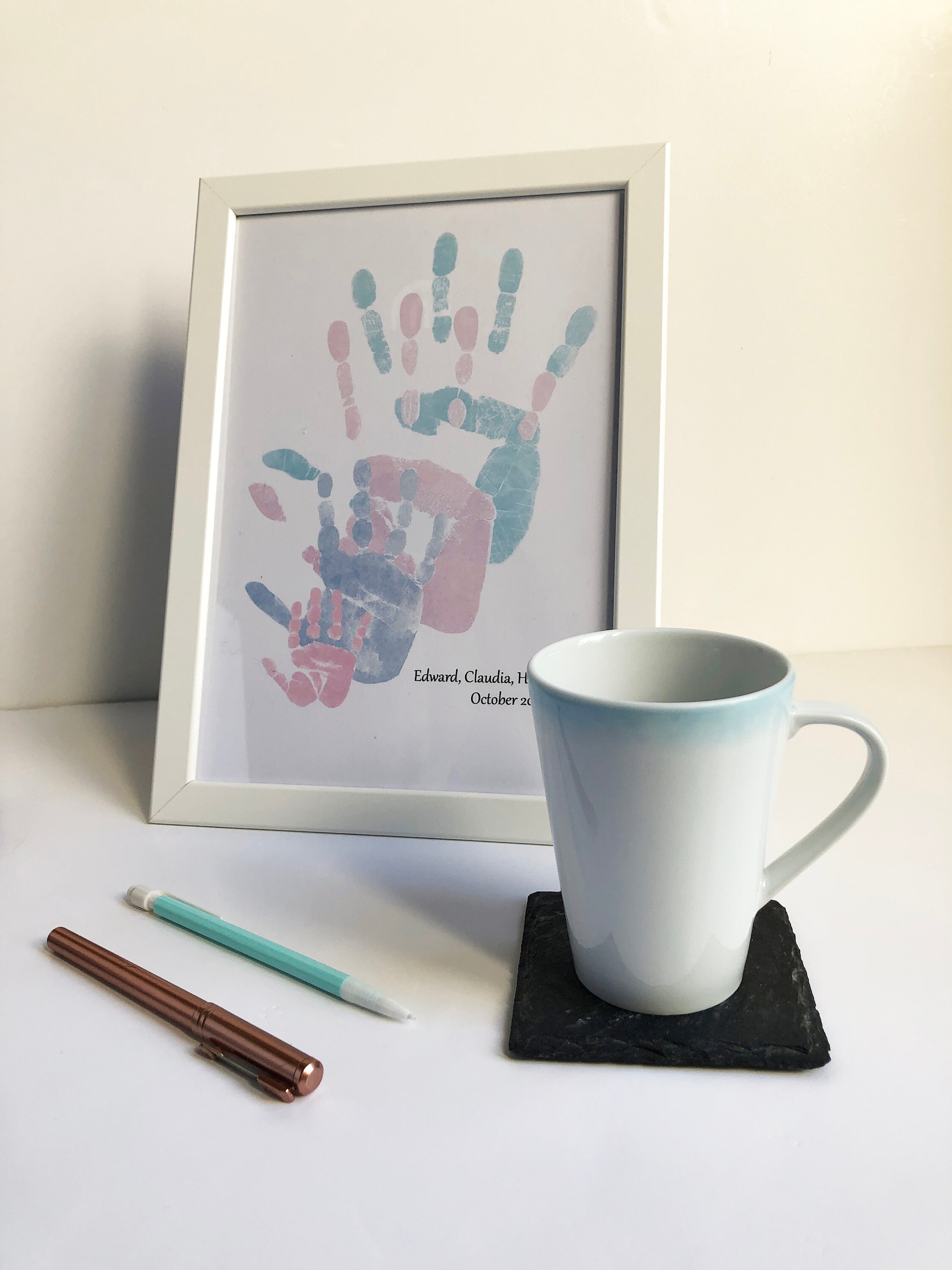 Family Hand Print Gift - 4 Layer | Personalised Family Gift, Family ...
