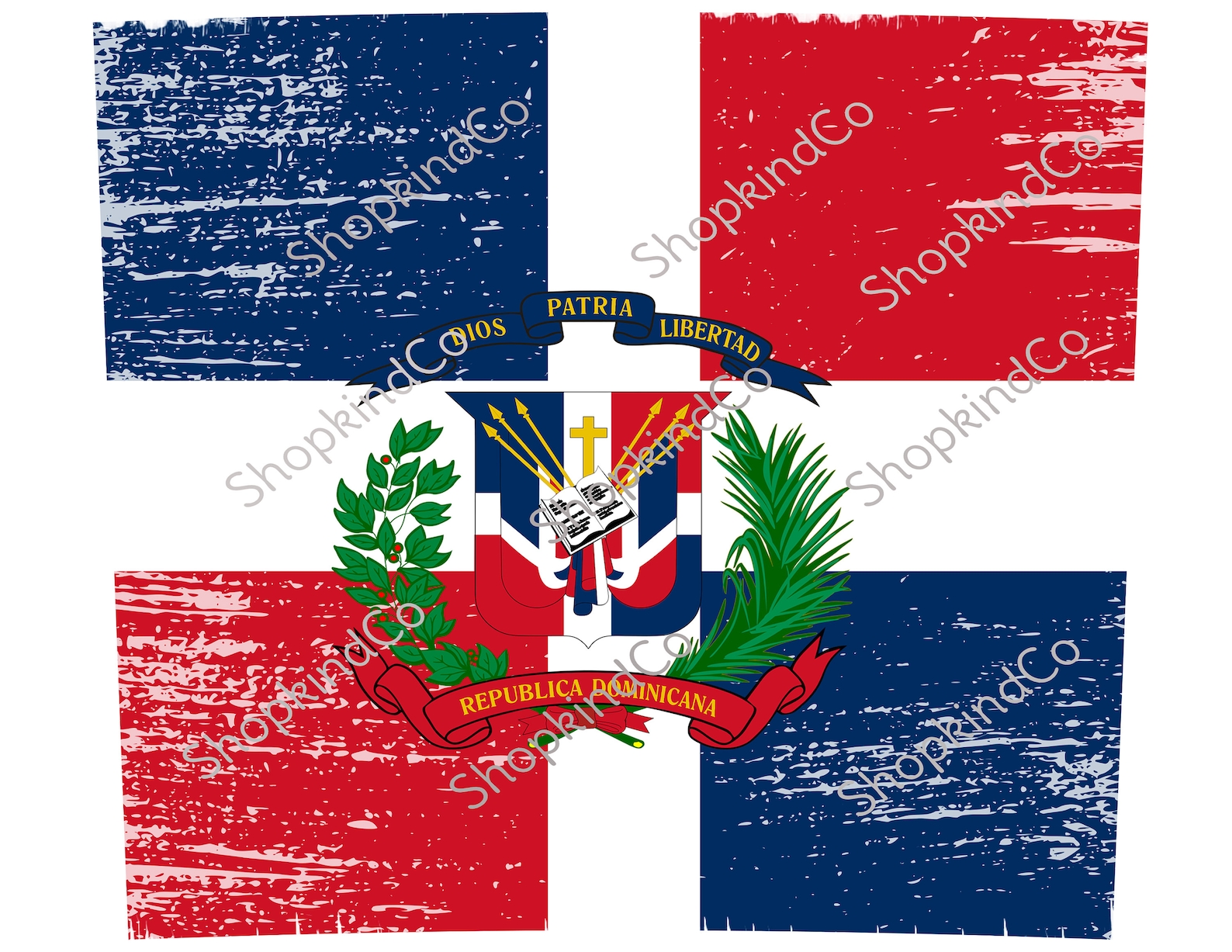 Dominican Republic Flag and Coat of Arms Flag Vintage 20oz Skinny ...