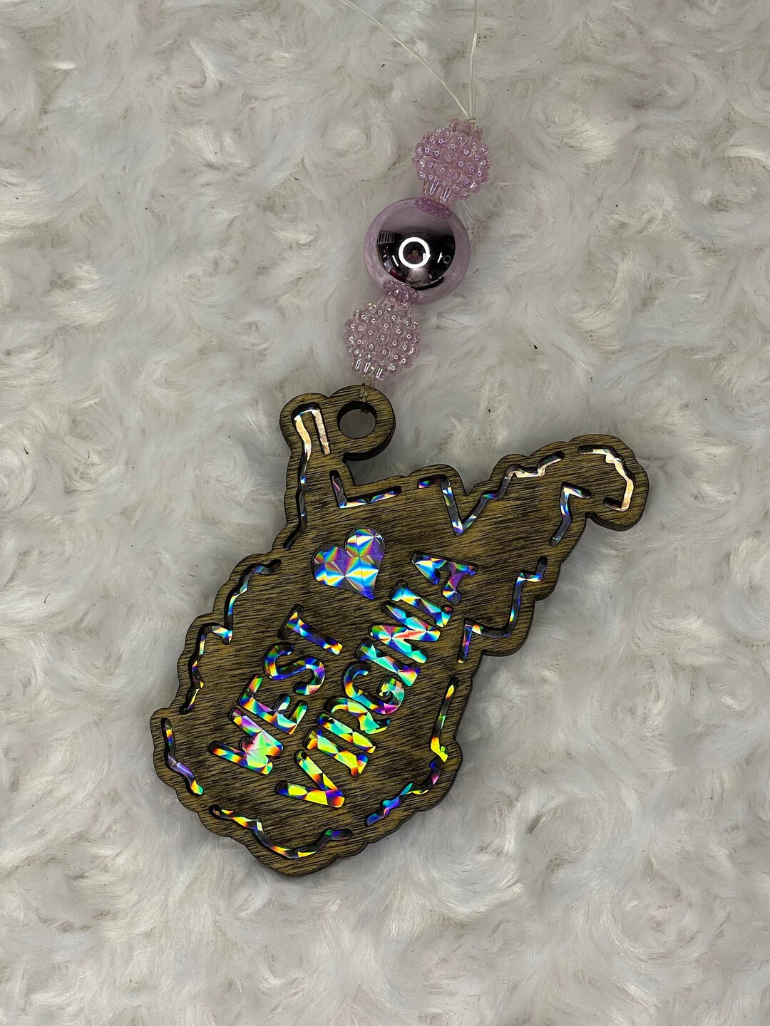 West Virginia Car Charm, Holographic Car Charm, WV State Car Charm, 2 ...