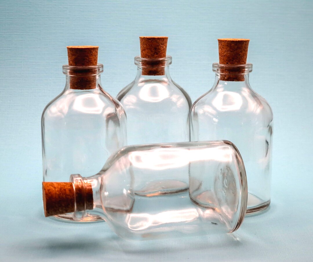Wedding Favour Bottles - Mini Glass Bottle 50ml Glass Bottle With Cork ...