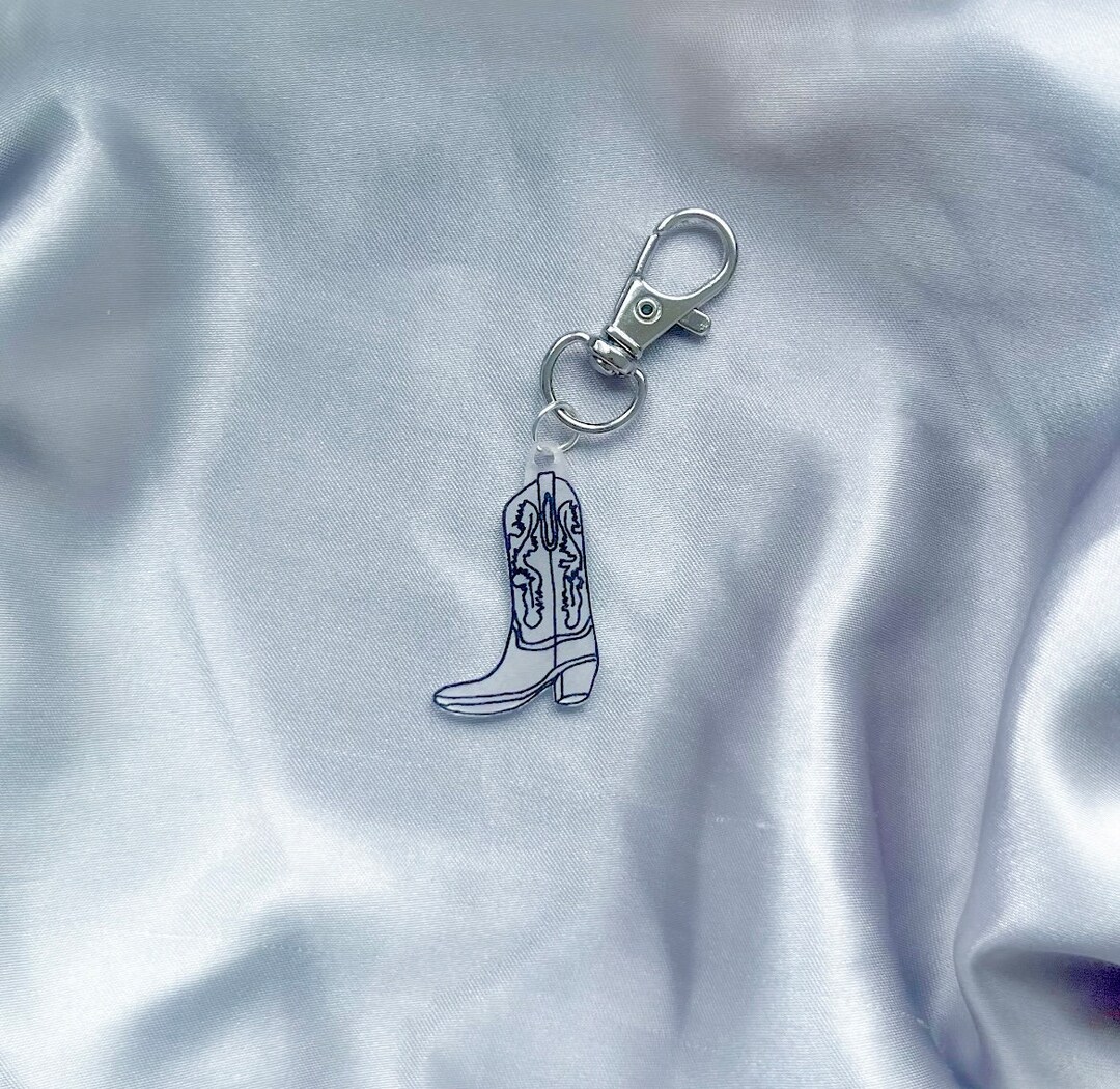 Cowboy Boot Keychain - Etsy