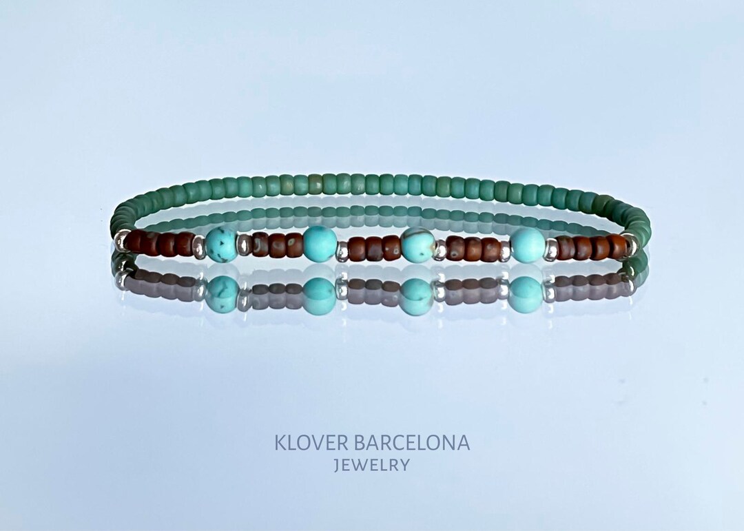 Aztec Bracelet, Turquoise Stone Bracelet, Mens Beaded Bracelet, Husband ...