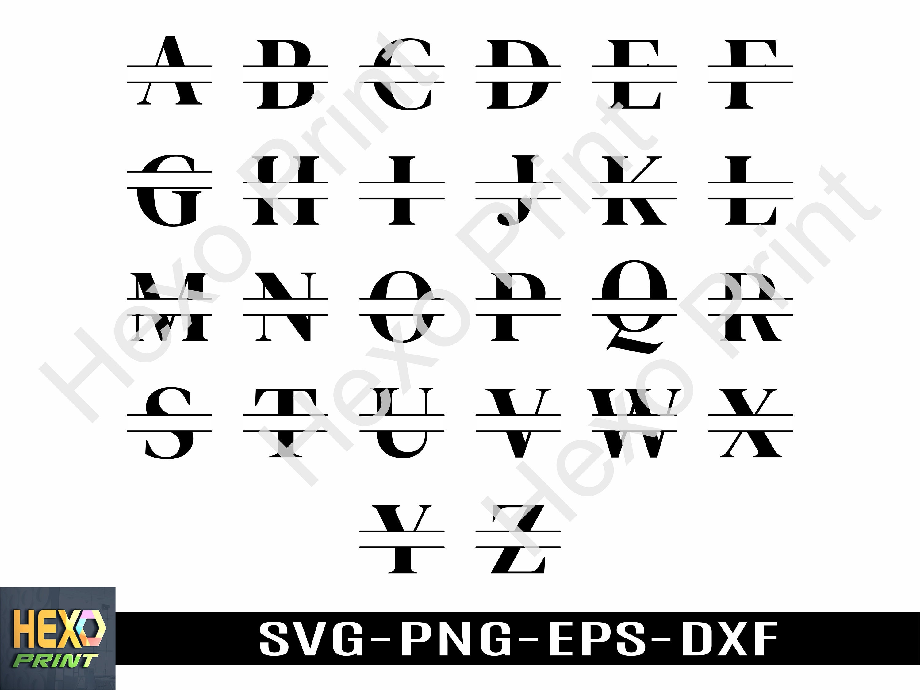 Split Letter Monogram Svg Etsy Ireland