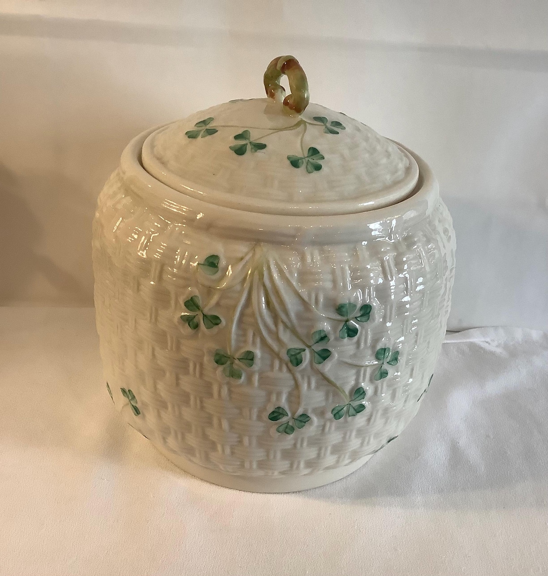 Irish Belleek Kylemore Biscuit Jar - Etsy