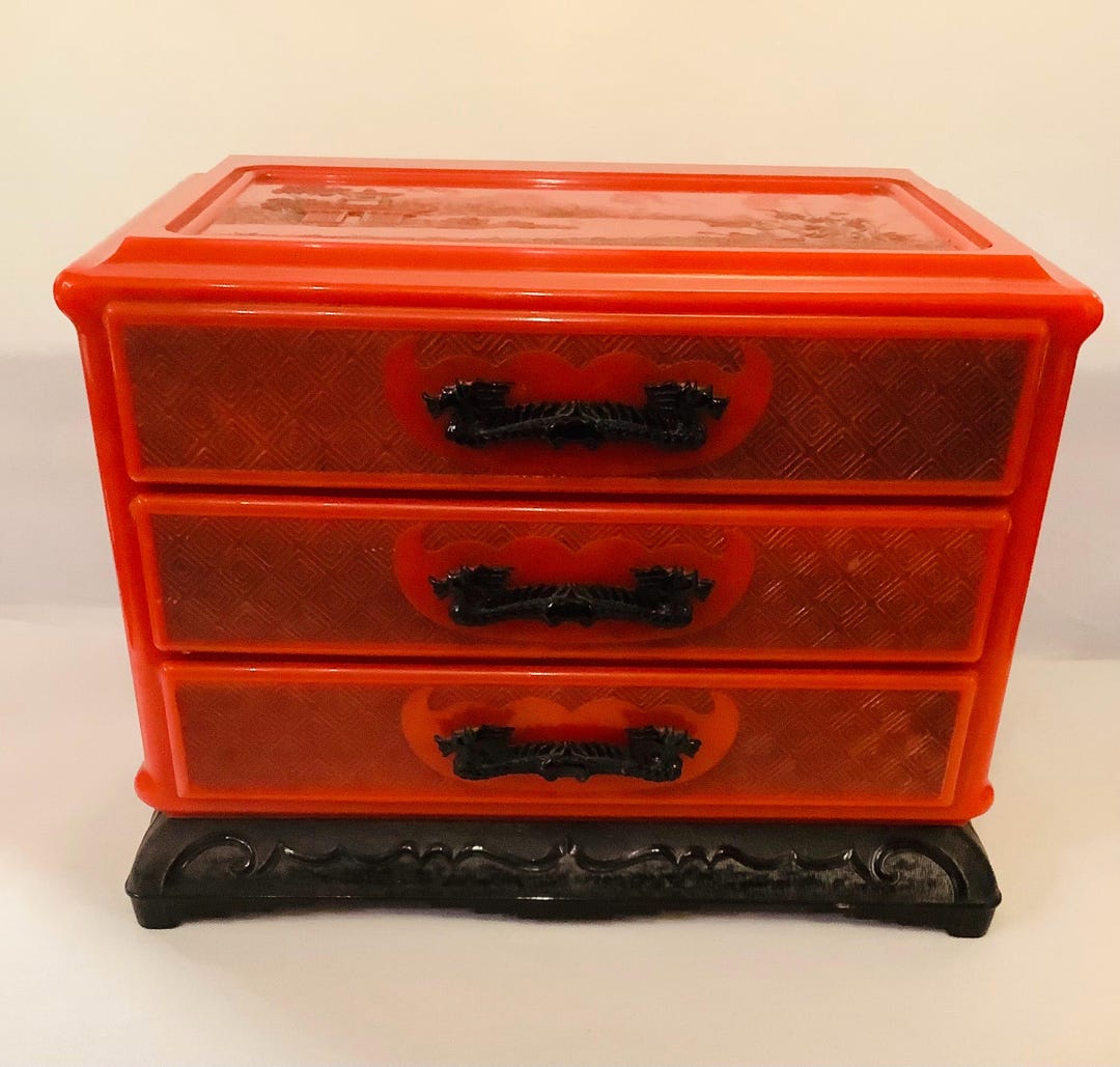 Vintage MCM Chinese Style Jewelry Box - Etsy