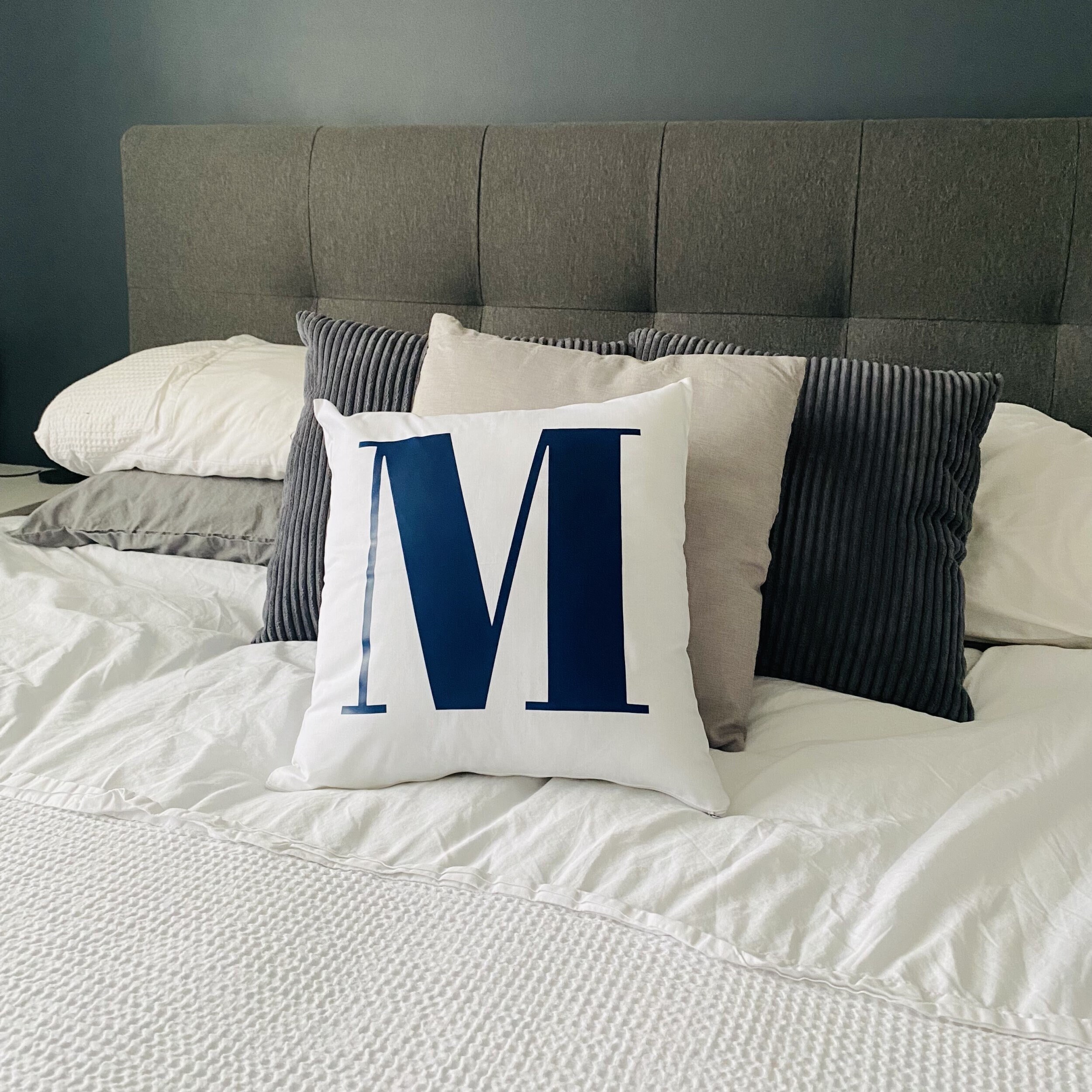 Personalised Initial Cushion 40x40cm Includes Filling Letter Cushion ...