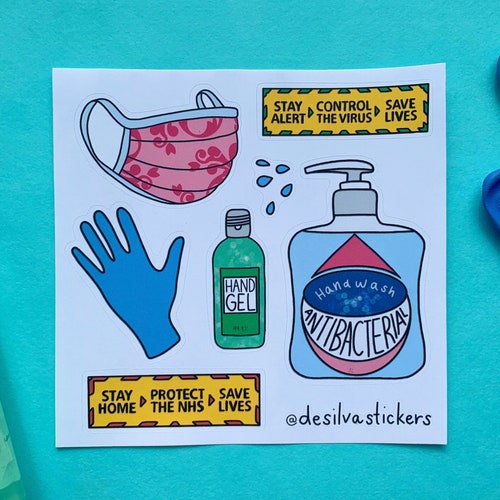 Lockdown Virus Sticker Sheet II Stay Home Stay Alert - Etsy