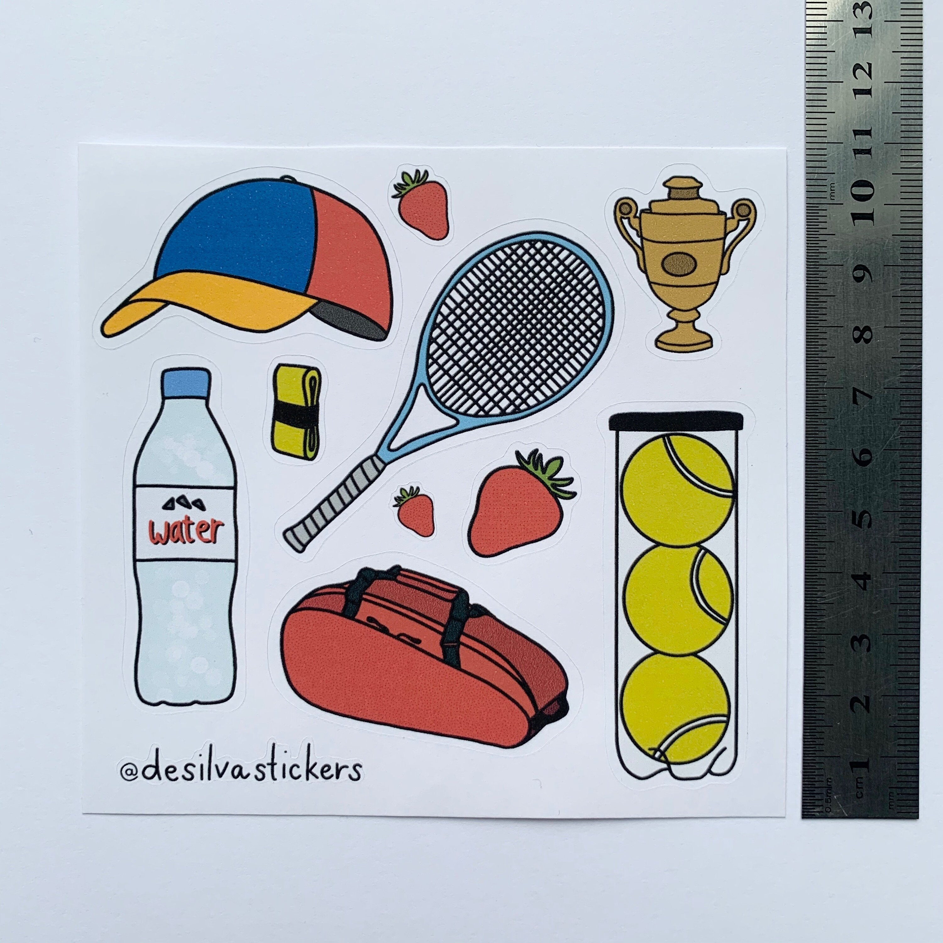 Tennis Sticker Sheet Racket Tennis Ball Grip Trophy Cap Water ...