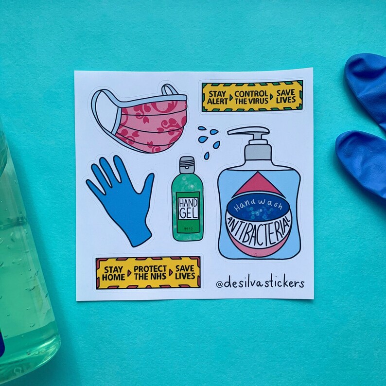 Lockdown Virus Sticker Sheet II Stay Home Stay Alert - Etsy
