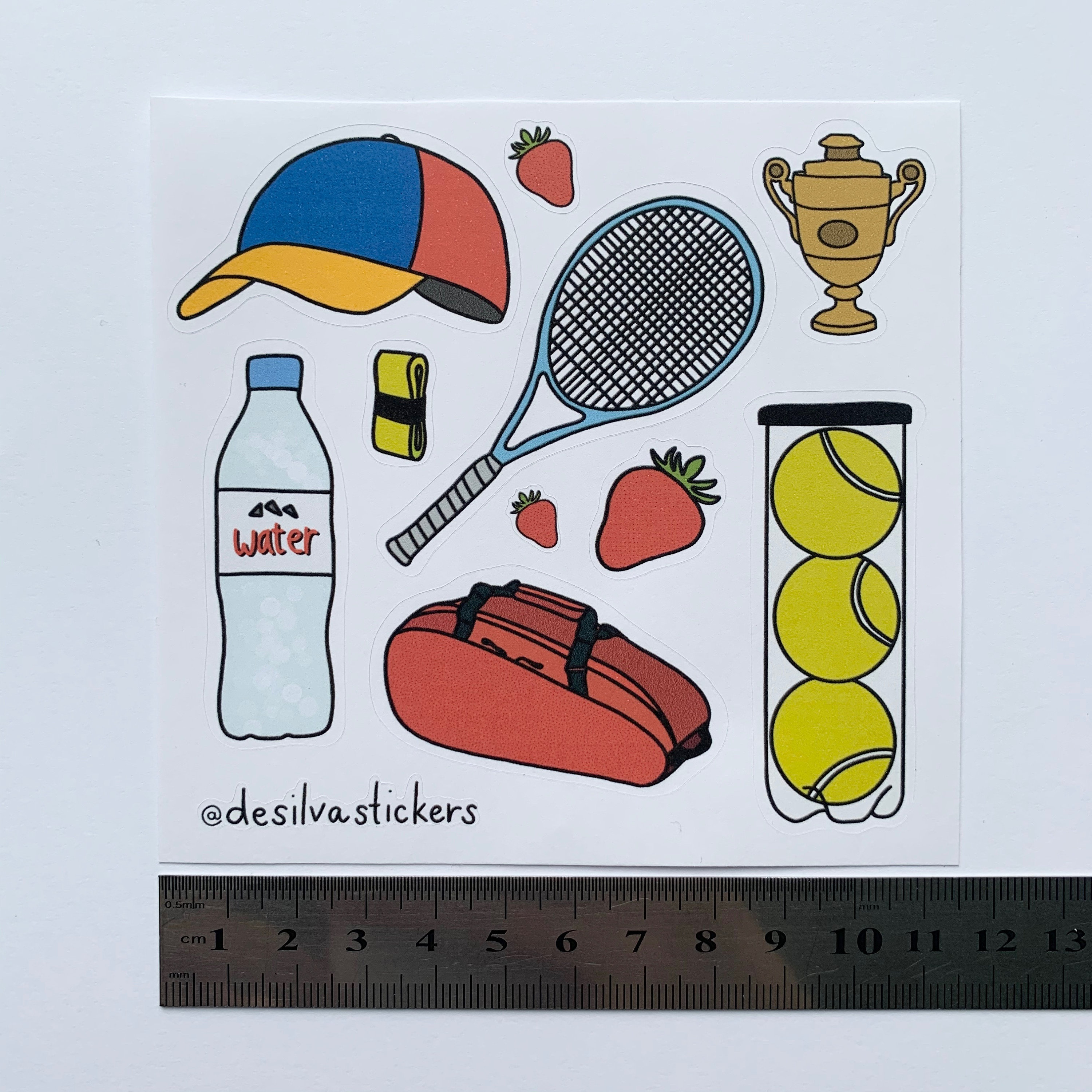 Tennis Sticker Sheet Racket Tennis Ball Grip Trophy Cap Water ...