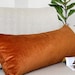 Rust Velvet Pillow Cover *extra Long Lumbar Pillow -oversized Pillow ...