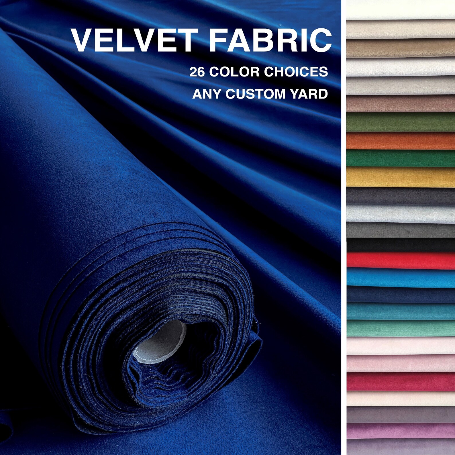 Navy Velvet Fabric by the Yard 55 Wide upholstery - Etsy