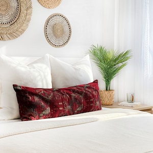 Any Size Red Turkish Kilim Throw Pillow Cover, Turkish Rug Pillow, Dark ...