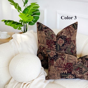 Any Size Red Turkish Kilim Throw Pillow Cover, Turkish Rug Pillow, Dark ...