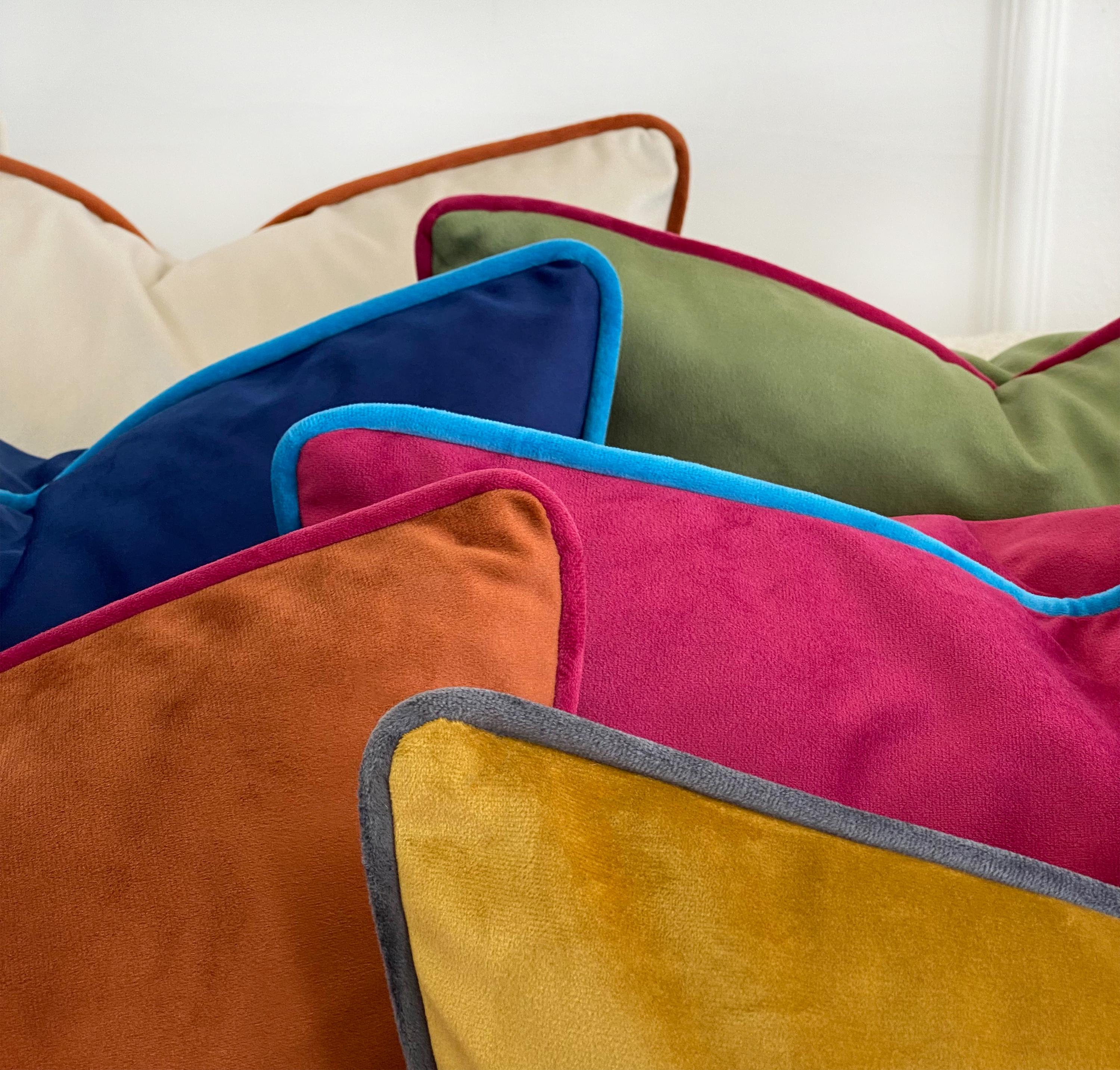 Customized Piping Throw Pillow Covers * Personalized Piping Velvet ...