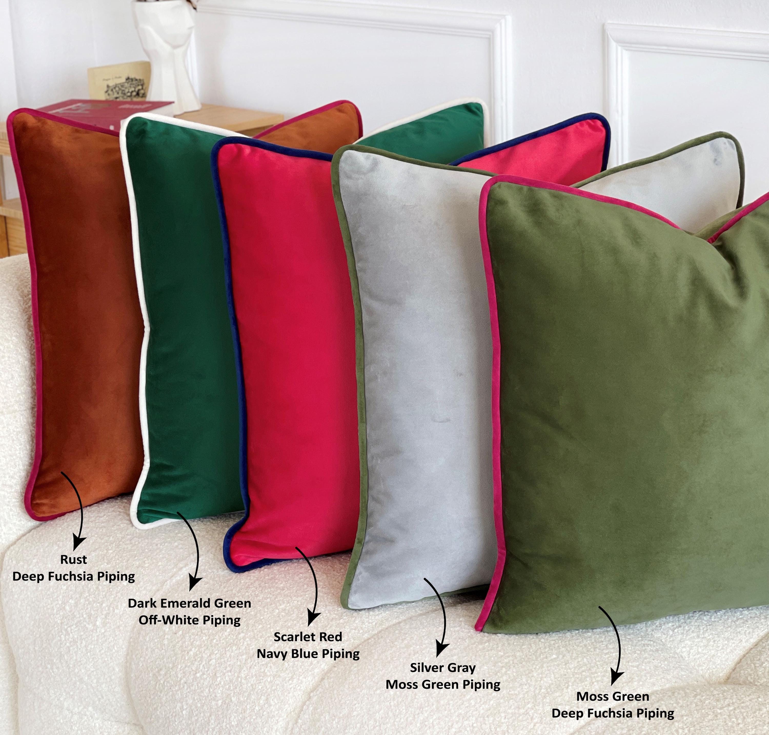 Customized Piping Throw Pillow Covers * Personalized Piping Velvet ...