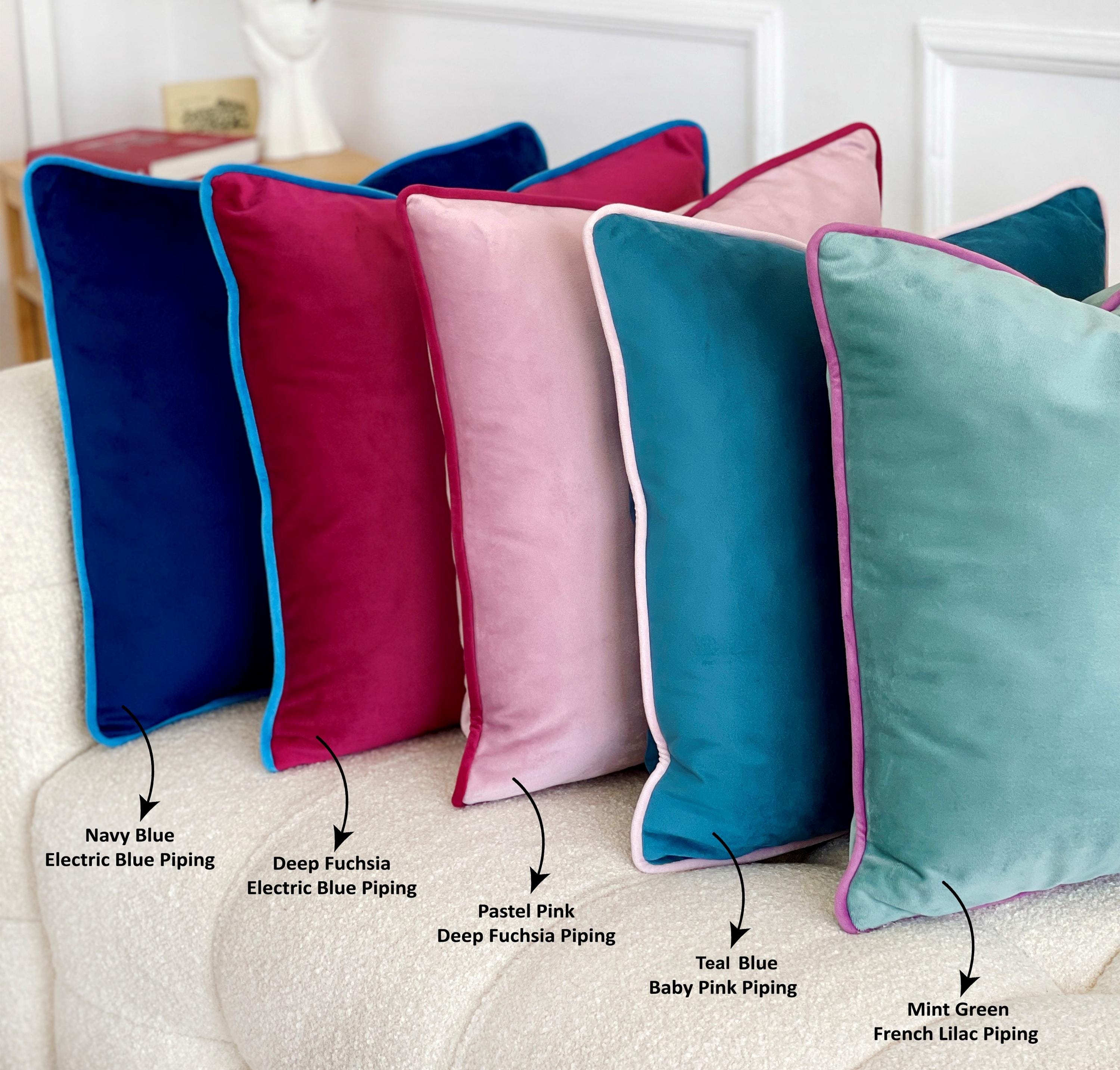 Customized Piping Throw Pillow Covers * Personalized Piping Velvet ...