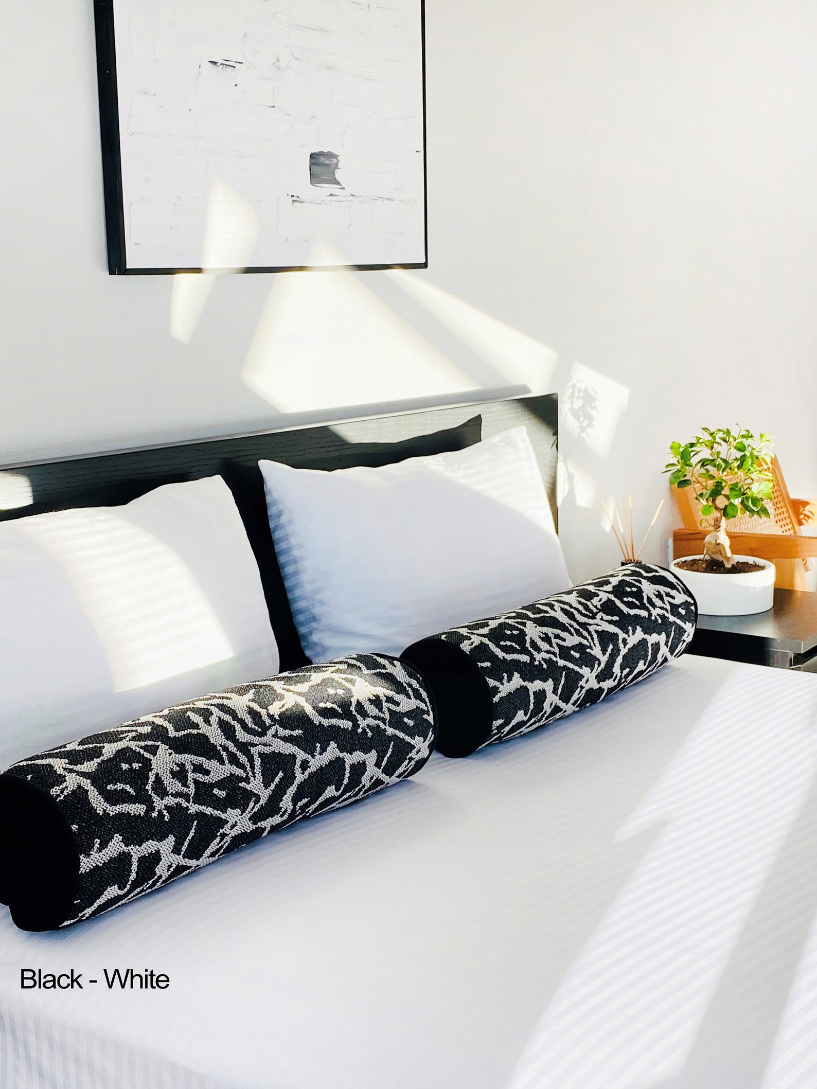 Bolster Throw Pillow Cover, %100 Cotton and Velvet Bolster Pillow Cover ...