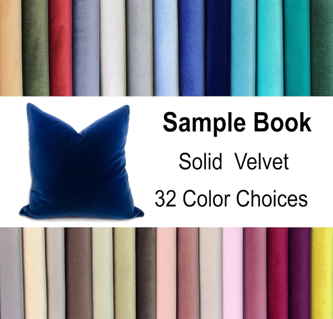 Velvet Fabric Sample Book / Fabric Swatches / Solid Color Velvet Fabric ...