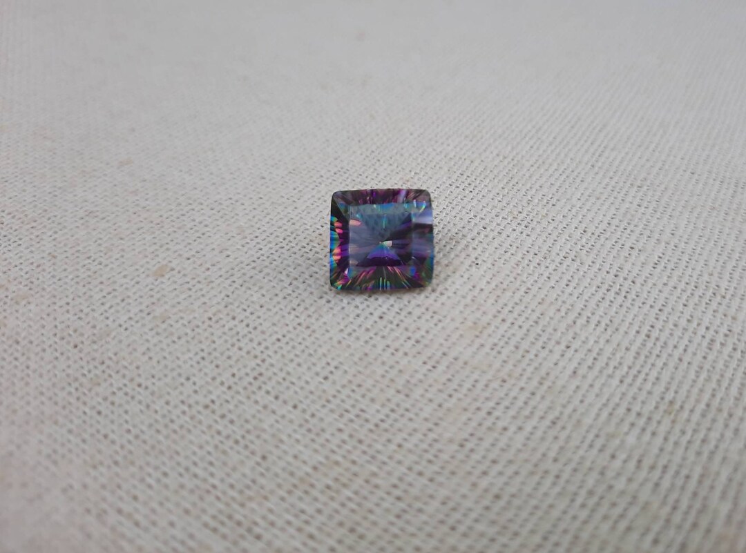 Faceted Rainbow Quartz Gemstone Square, 10x10 8x8, Sparkling Loose Gems ...