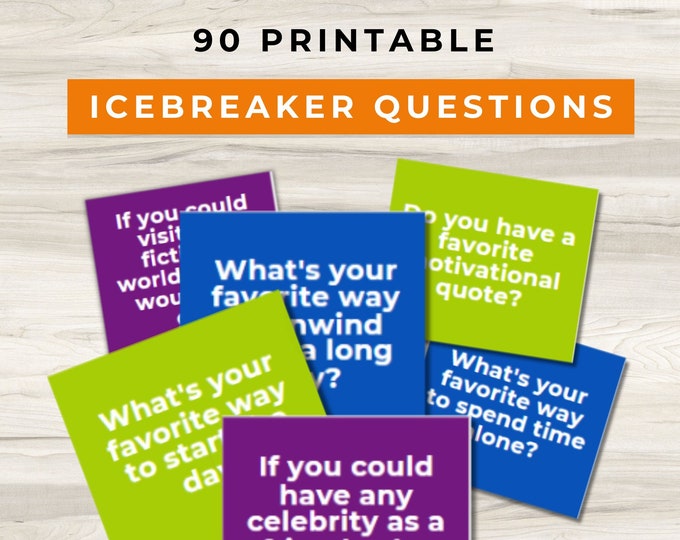 Icebreaker Questions Printable, Conversation Starter Cards ...