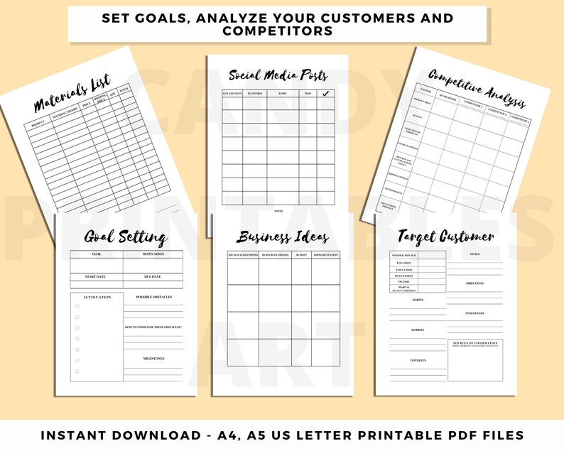 Small Business Planner for Etsy Shop Printable Craft Seller - Etsy