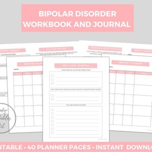 Bipolar Mood Tracker, Bipolar Disorder Planner, Bipolar Symptom Tracker ...