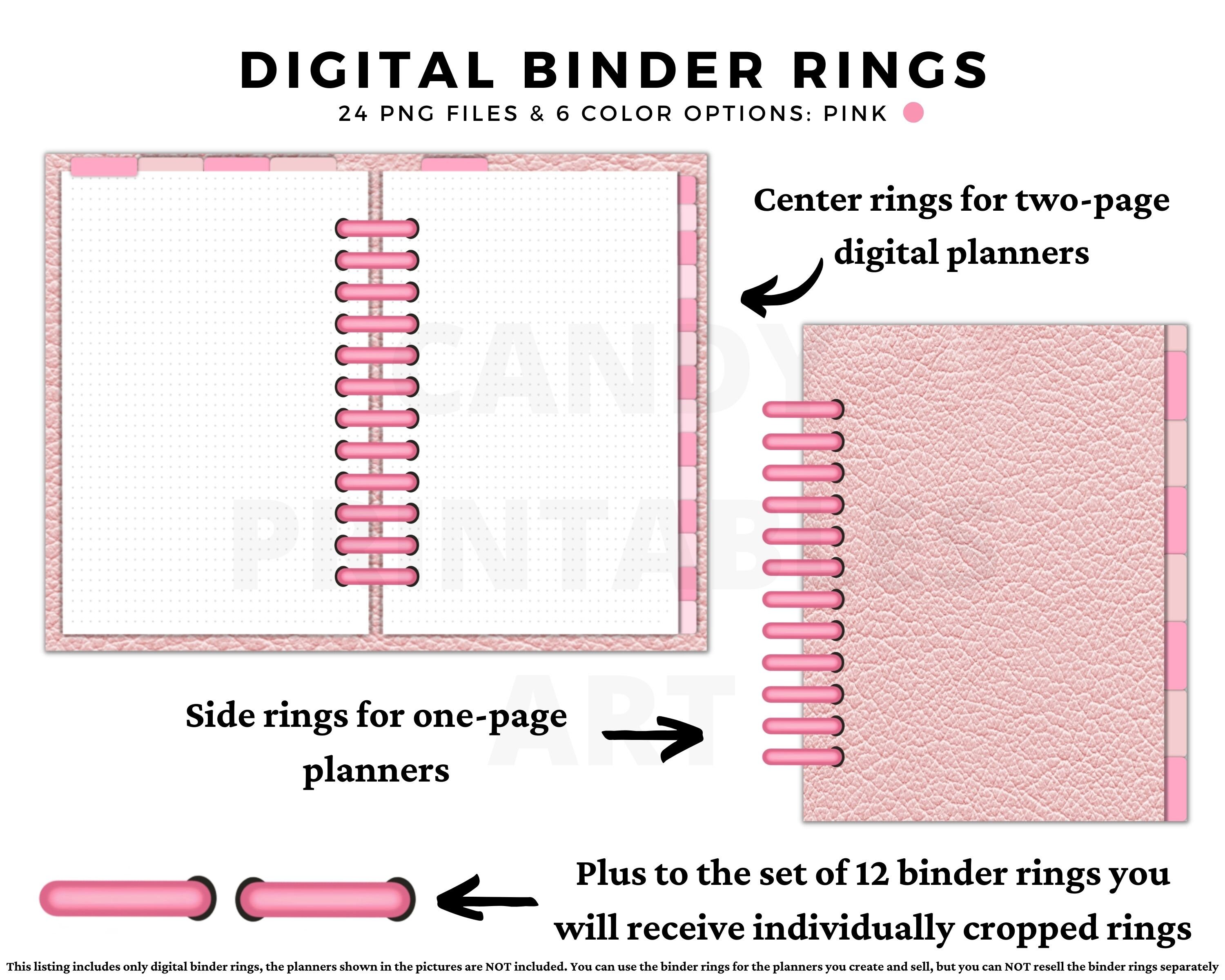 Binder Rings PNG for Digital Planners Metallic Gold Copper - Etsy