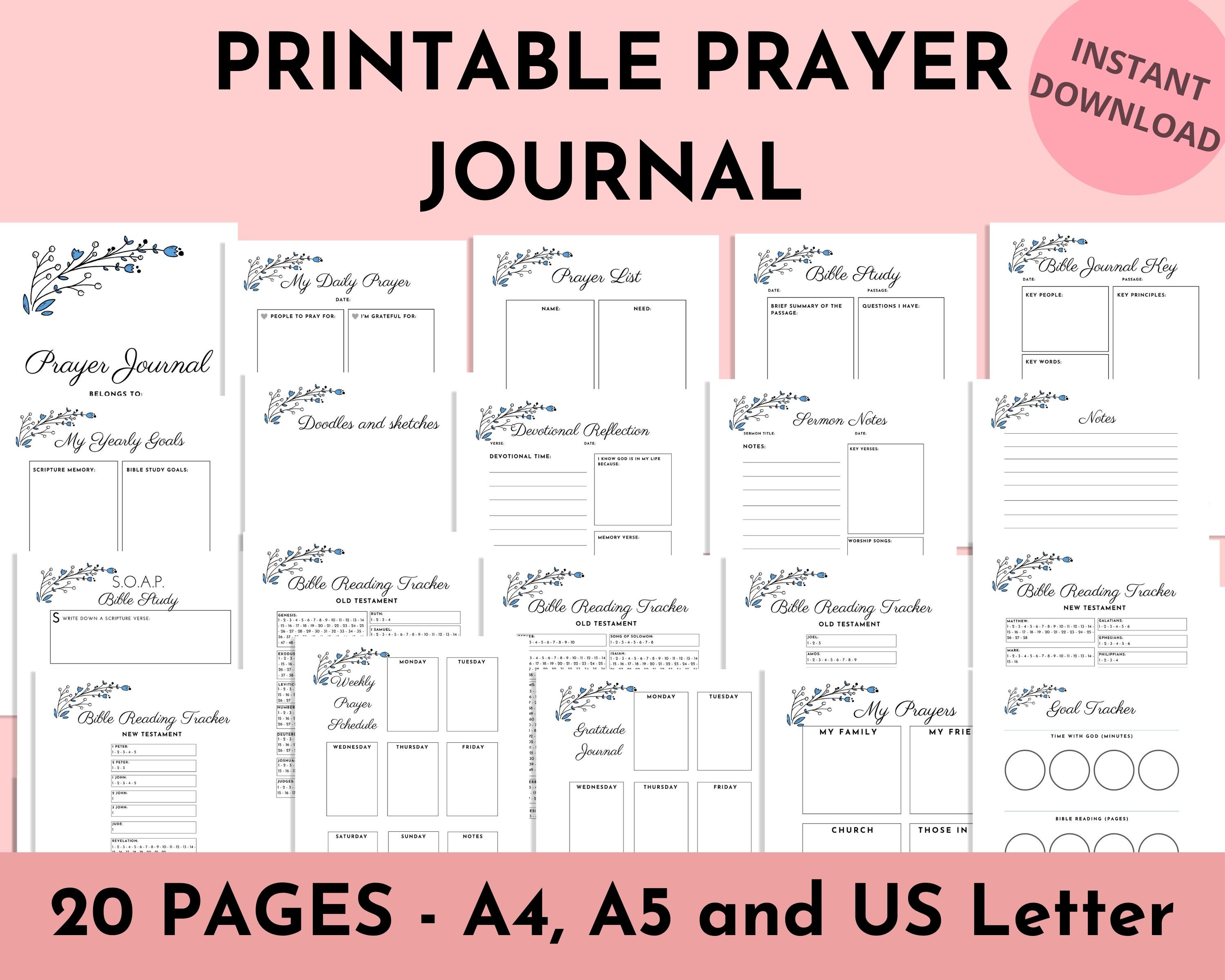 Prayer journal printable bullet journal starter kit daily | Etsy