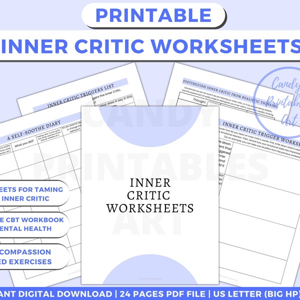 Inner Critic Worksheets - Etsy