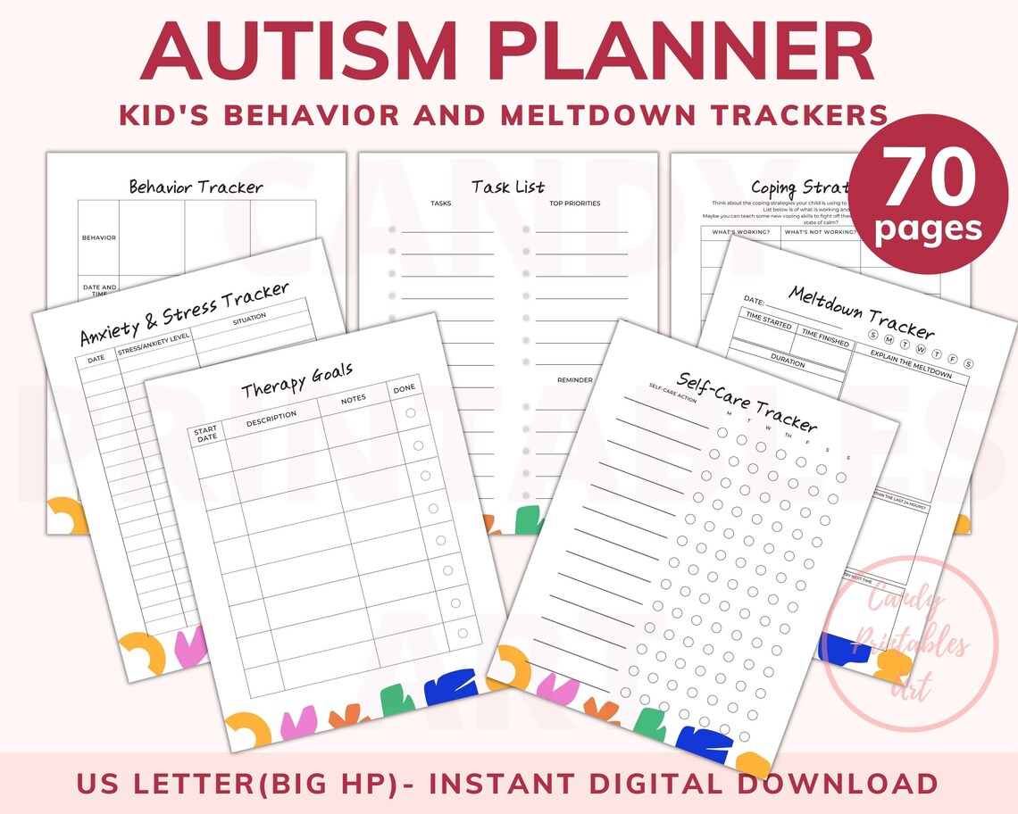 Autism Binder Autism Planner Notebook for Aspergers Autism - Etsy