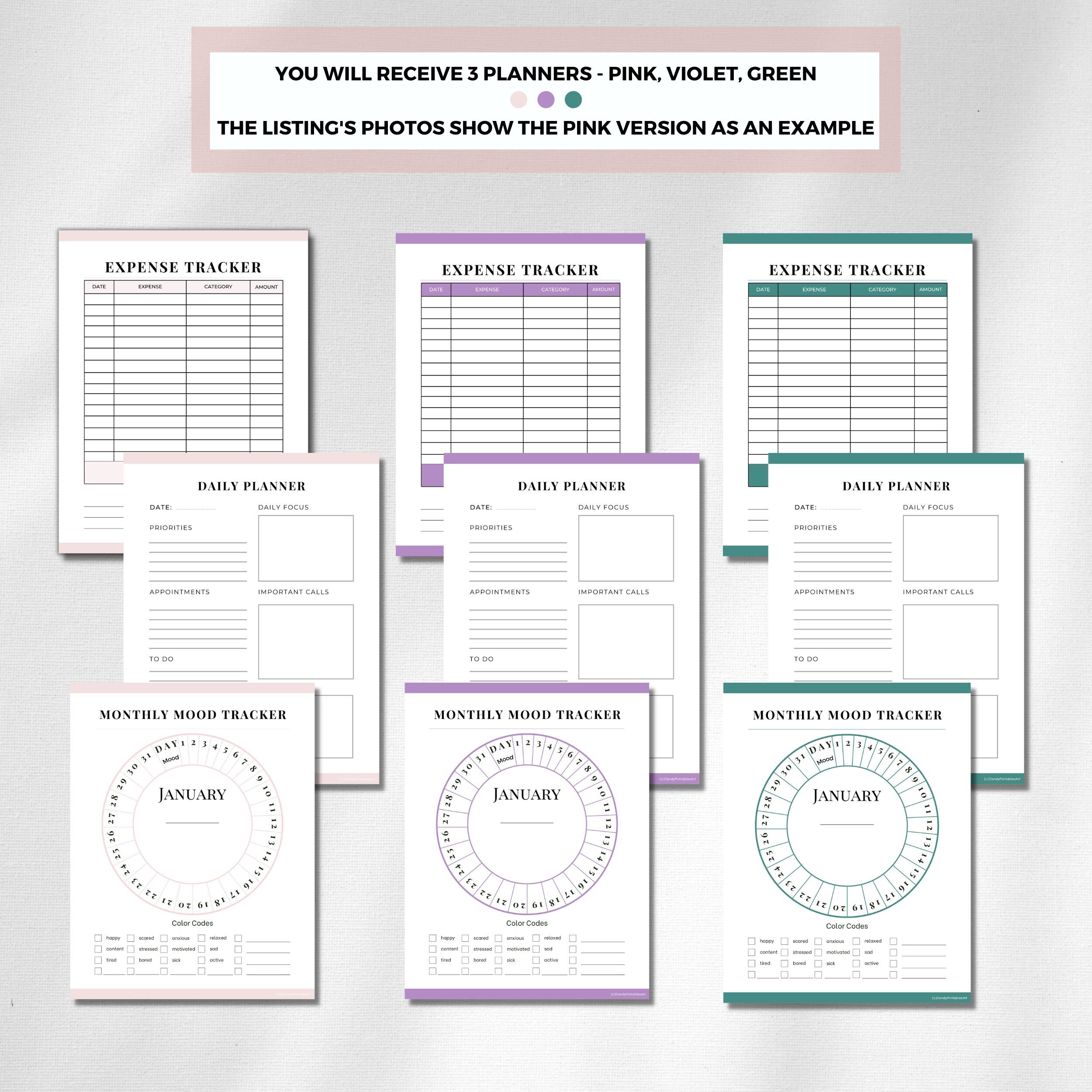 Pink ADHD Planner Bundle: Adult Productivity, Self-care (PDF) - Etsy