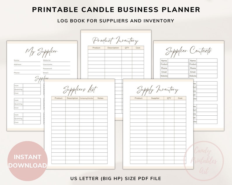 Candle Business Planner Printable Forms for Candle Makers & - Etsy