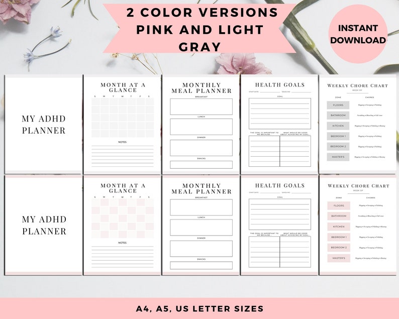 adhd-planner-adults-adhd-journal-adhd-productivity-complete-etsy-canada