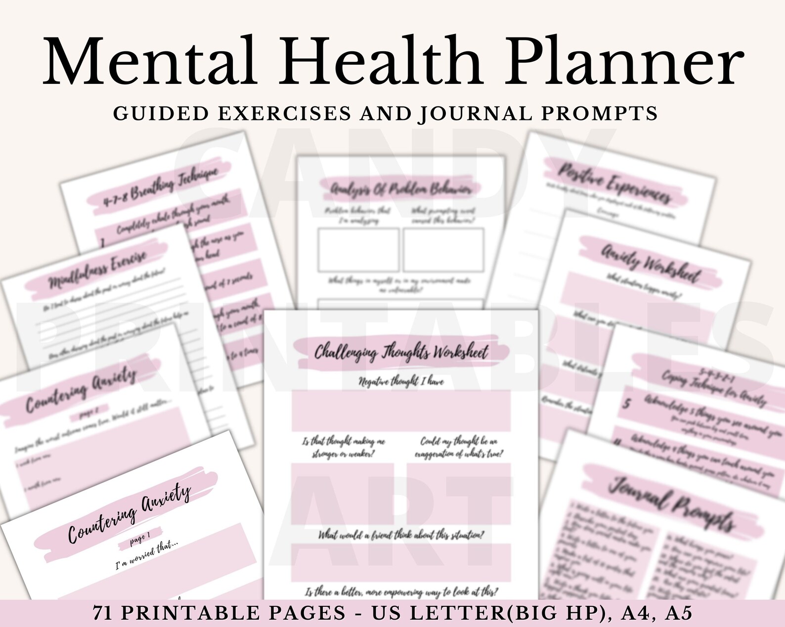 Mental Health Planner, DBT Journal Printable, Mood Tracker Workbook - Etsy