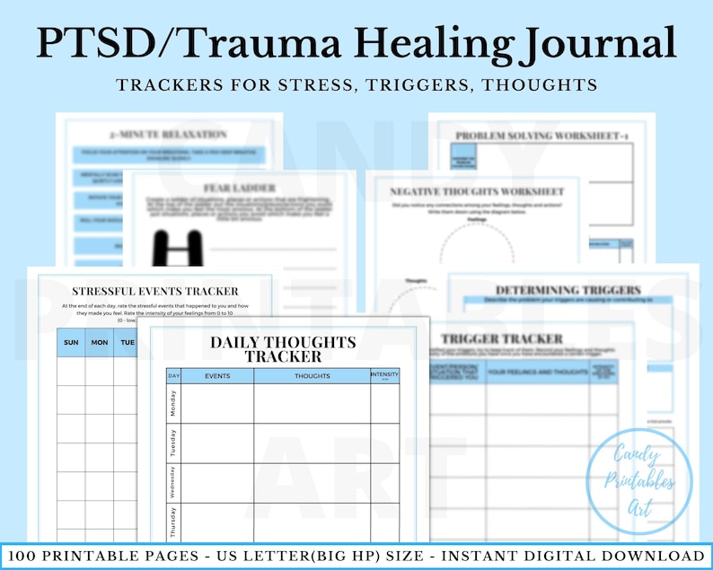 PTSD Worksheets Trauma Processing Journal Prompts Ptsd Planner - Etsy