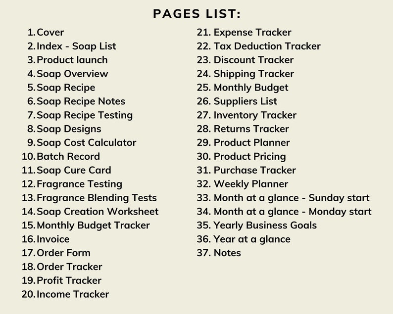 Soap Planner, Printable Soap Business Bundle & Recipe Sheets - Etsy