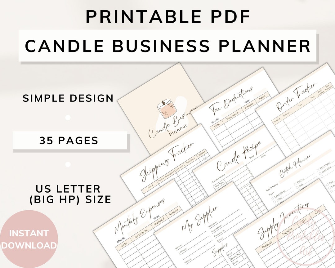 Candle Business Planner, Printable Forms for Candle Makers & Sellers - Etsy