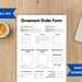 Ornament Order Form, Editable Custom Template for Tracking Small ...