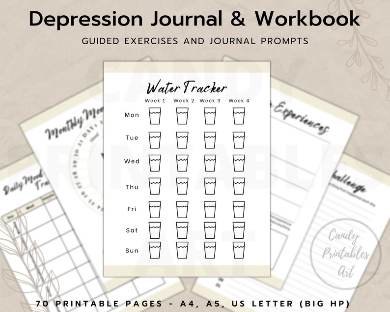 Printable Depression Journal, CBT Therapy Workbook for Teens Mental ...