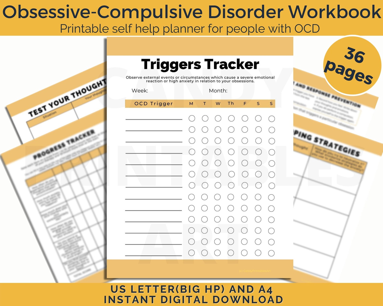 OCD Workbook OCD Therapy Planner Printable Obsessive Compulsive ...